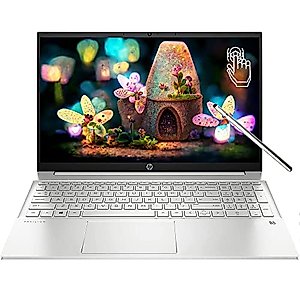 HP Newest Pavilion 15.6" FHD IPS Touchscreen Display Laptop AMD Ryzen 7 5825U(Beat i7-1185G7), Backlit KB, W/ Stylus -32GB DDR4 RAM, 1024GB PCIE SSD, - Windows 11 Home - Silver