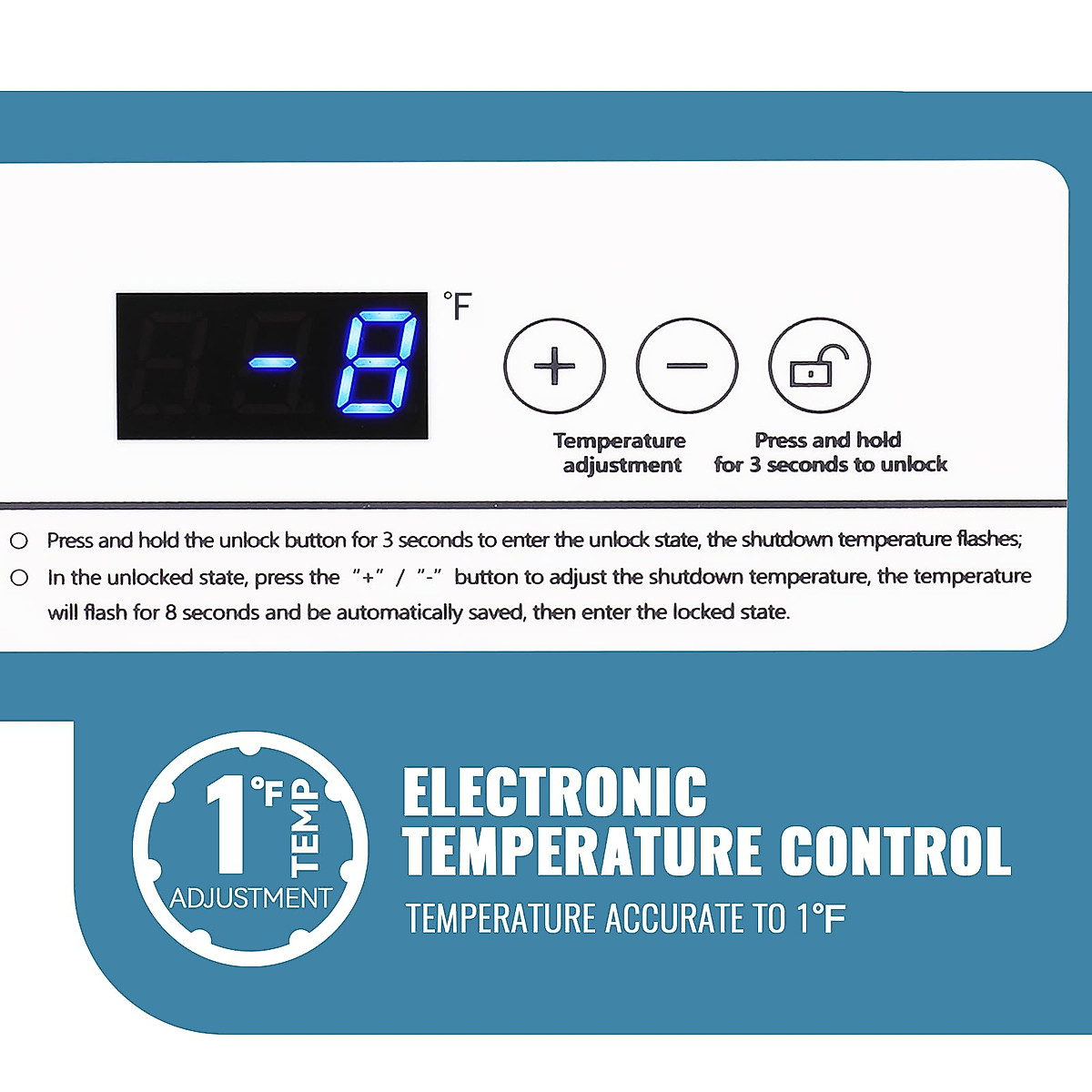 DEMULLER Chest Freezer with Electronic Control 41℉ to -15 ℉Deep Freezer 4.0Cubic Feet Freestanding Small Freezers with 2Removable Stainless Steel Basket Mini Freezer Top Open Door Compact Freezer