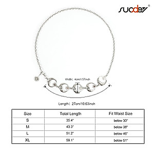 SUOSDEY Metal Chain Belt Women Belly Waist Chain Fashion Body Link Belts