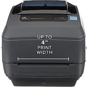 ZEBRA GX420t Thermal Transfer Desktop Printer Print Width of 4 in USB Serial and Parallel Port Connectivity GX42-102510-000