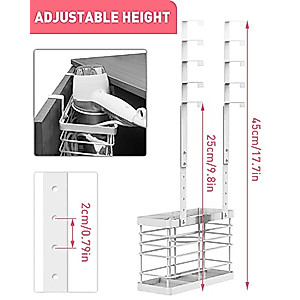Hair Dryer Holder, REFLYING White Hair Dryer Organizer Wall Mounted, 8 Adjustable Height, Over Door Cabinet Hair Dryer Stand Holder Hands Free, Hair Dryer Holder Stand, Hair Straighteners,3 Sections
