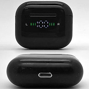 AD Pro3 Earpods Wireless Airdots Bluetooth 5.3 Multi-Function Touch Earbuds Microphone Auto Pairing Earphone Battery Display Charging Headset Voice Assistant Deep Bass Stereo Sound (Black)