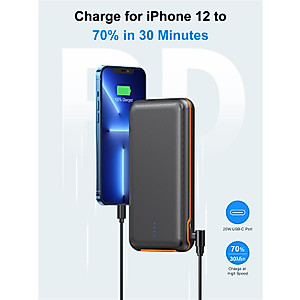 RETMSR Portable Charger, Power Bank 30000mAh Battery Pack with 22.5W Fast Charging, 4 Outputs External Charger PD 20W USB C for iPhone, Samsung, Pad Mini, and More