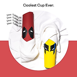 Corkcicle x Marvel Deadpool Insulated Coffee Mug with Lid, 24 oz – Cupholder Friendly Travel Coffee Tumbler Keeps Drinks Cold 9hrs, Hot 3hrs