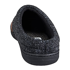 Haggar Men's Clog Slipper House Shoe Indoor/Outdoor with Memory Foam Comfort, Charcoal Felt, Large