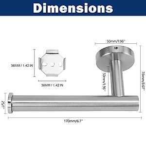 NearMoon Bathroom Toilet Paper Holder, Premium SUS304 Stainless Steel Rustproof Wall Mounted Toilet Roll Holder for Bathroom, Kitchen, Washroom (1 Pack, Brushed Nickel)