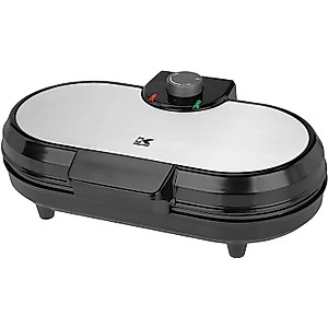 Kalorik WM 42281 BK Traditional Double Belgian Waffle, Make Two Perfect 7" by 1" Waffles Each Time with Precise Temperature Control, Non-stick Coated Plates for Easy Cleaning, Cool Touch Handle
