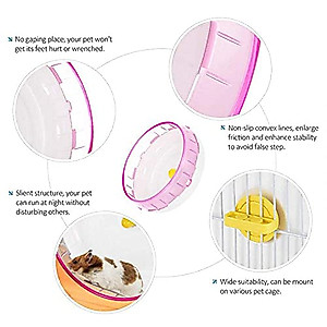 5.5inch Silent Hamster Wheel-Pets Running Sports Exercise Wheel Jogging Wheel Hamster Rat Gerbil Silent Spinner (Pink)