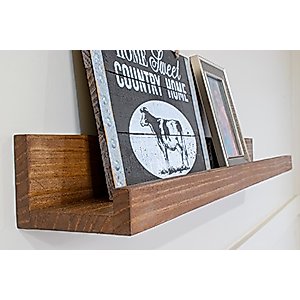JustKnotWood Wood Picture Ledge Floating Ledge Wall Shelves, 36 inch, Early American