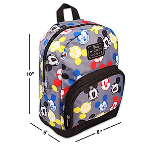 Fast Forward New York Disney Mickey Mouse Preschool Backpack for Kids, Toddlers ~ 5 Pc School Supplies Bundle with Canvas 10 inch Mini Backpack, 300 Stickers, Pens, and More
