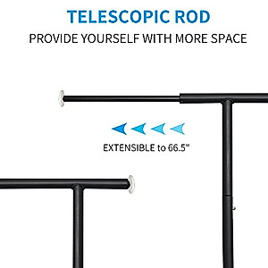 Fishat Freestanding Heavy Duty Metal Clothing Garment Rack Hanging Clothes on Lockable Wheels Mobile for Coats Dresses, Dorm Bedroom Home Balcony, Rolling Organizer Simple Standard Rod Portable, Black