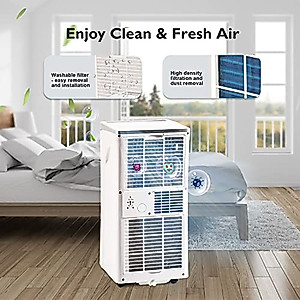 Breezestival 10,000 BTU Portable Air Conditioner, 3-in-1 Multifunctional AC Unit With Dehumidifier Fan and 24H Timer Mobile Air Conditioner Remote Control for 268 sq. ft (Window Venting Kit Included)