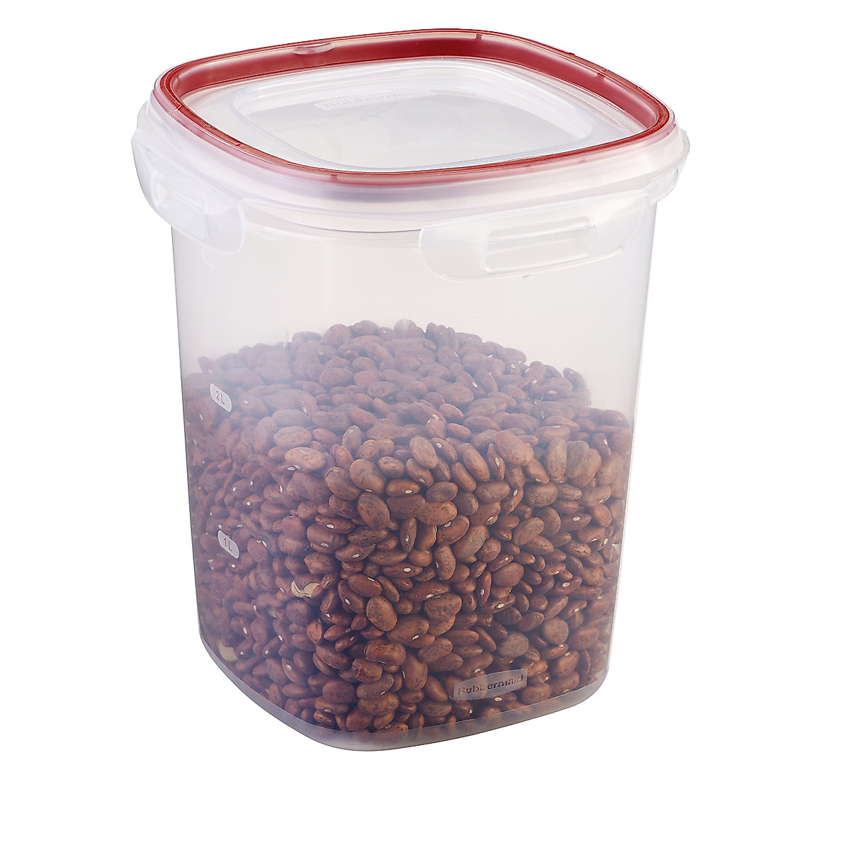 Rubbermaid Lock-Its Food Storage Canister with Easy Find Lid, 15 Cup, Racer Red