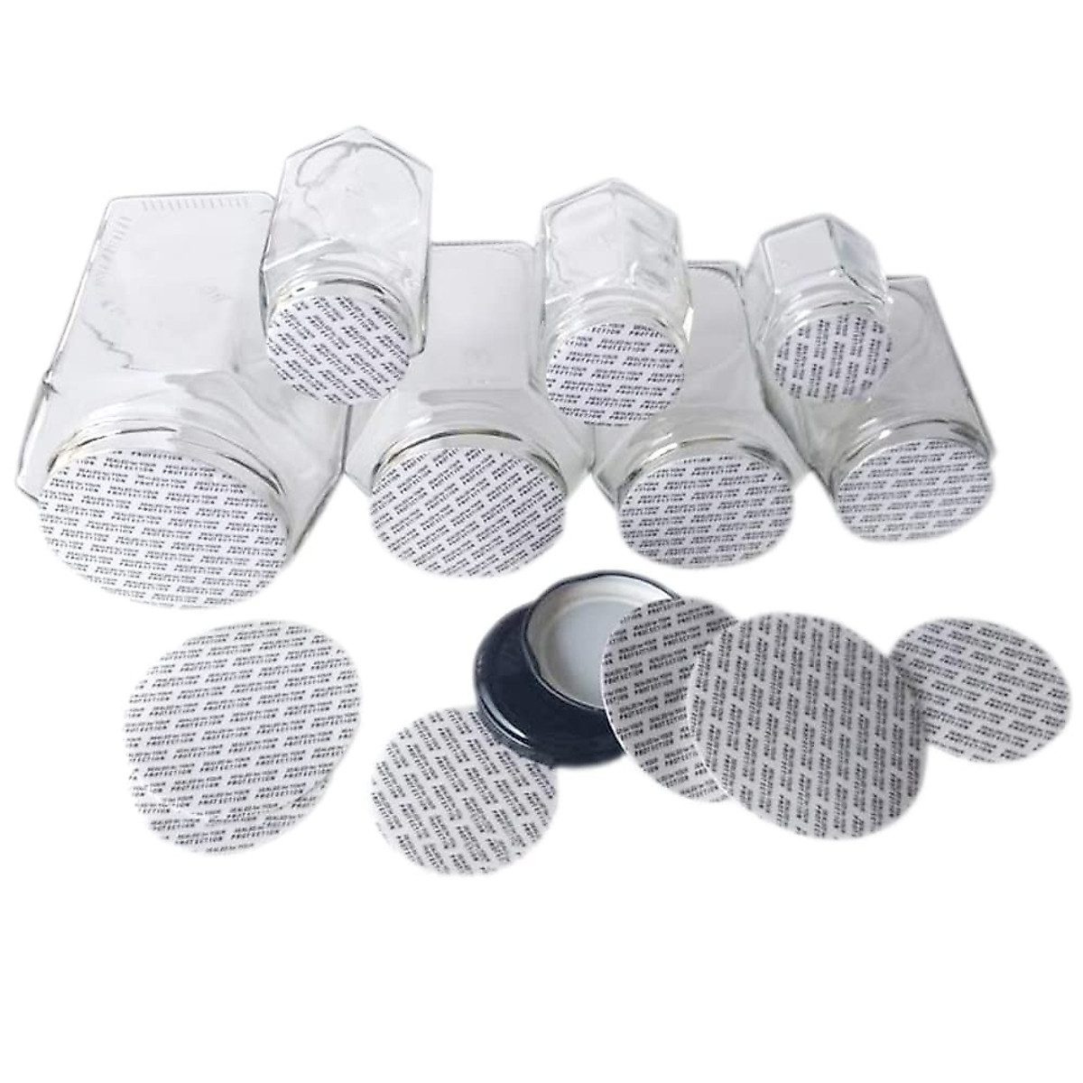 NANSHINE 500pcs 63mm(2.5") Pressure Activated Seals Cap Liners Red Foam Sealing inserts for Glass & Plastic Jar Bottles Containers No Induction Sealer Needed