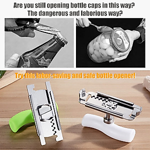 NewHorizonHouse Bottle Opener for Weak Hands Aid, Jar Opener for Seniors with Arthritis, Labor-Saving Jar Openers, Adjustable Stainless Steel Can Opener for Glass Canning Bottle (Green)