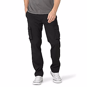 Lee Men's Extreme Motion Synthetic Cargo Pant, Black, 42W x 30L