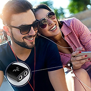 Avantree TR302 Two Way 3.5mm Dual Headphone Jack Splitter, AUX Stereo Earphone Earbuds Y Audio Split Adapter Cable, Compatible with iPhone, Samsung Phones and Tablets - Black