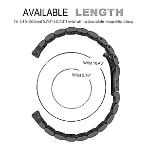 200Pcs Blueshaw Compatible for Movado 2.0 Smartwatch Band, Quick Release Stainless Steel Metal Replacement Straps for Movado Connect 2.0 Smartwatch 40mm (Black)