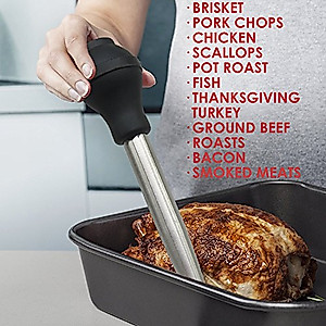 Best Utensils Stainless Steel Turkey Baster Commercial Grade Quality Silicone Bulb Including 2 Marinade Injector Needles And Brush For Easy Clean Up