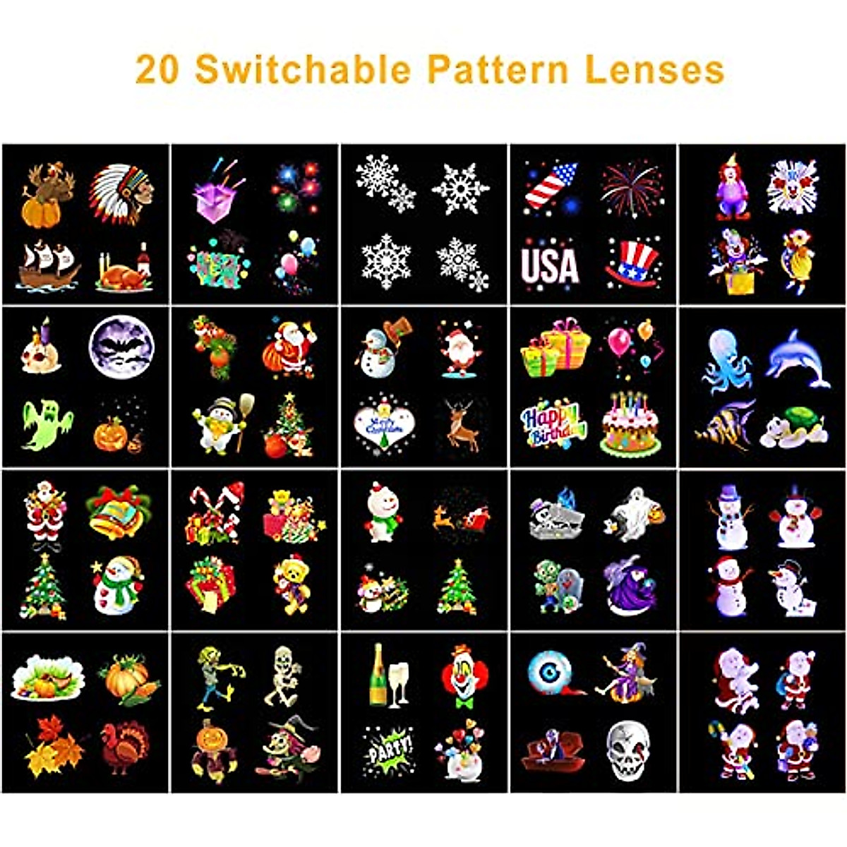 2023 New Year LED Projector Lights Outdoor,LUXONIC Waterproof Holiday Lights Projector with Remote Control ,for Christmas,New Year Decorations