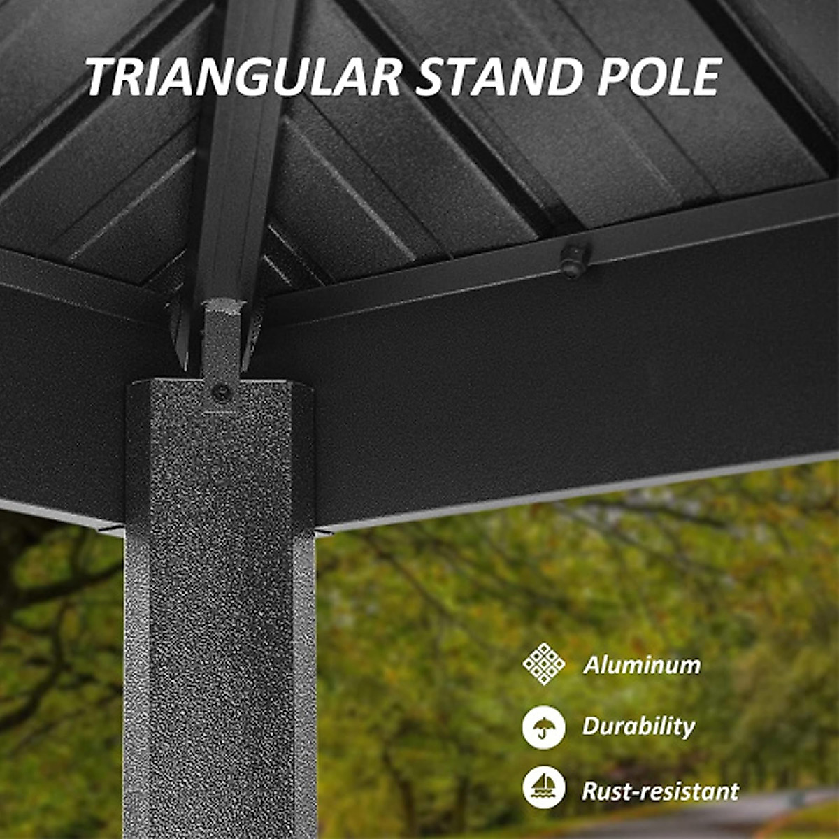 Anraja Grill Gazebo 8x6ft Outdoor BBQ Gazebo Hardtop Canopy Double Roof Aluminum with Shelves Serving Tables for Patio Lawn Deck Backyard and Garden (Grey)