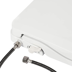 Non-Electric Bidet Toilet Seat Self Cleaning Water Sprayer with Dual Nozzles D-type Toilet Seat Bidet Seat Toilet for Rear & Feminine Cleaning Bidet Attachment,Soft Close