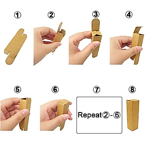 Honbay 50PCS Rectangular Lipstick Packaging Paper Boxes Kraft Paper Gift Grocery Boxes for Makeup Tube Storage