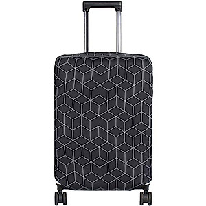 HYPER VENTURE Washable Luggage Cover - Fashion Suitcase Protector Fits 18-22 Inch Luggage (Black Maze, S)
