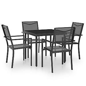 WEHUOSIF 5 Piece Patio Dining Set,Outdoor Dining Set,Garden Dining Set,Terrace Tables and Chairs,Lounge Seat,Garden Furniture,for Homes,Offices,Living Room,Cafes,Steel