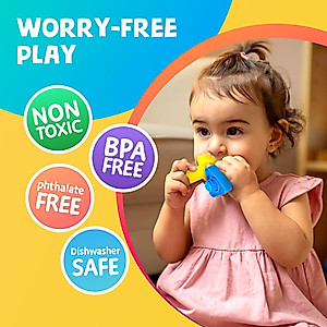 Skoolzy Plastic Nuts and Bolts 24 Piece - Kids Nuts and Bolts - Toddler Engineering Toys for 1-3 - Screw Toys for Toddlers with ebook Included