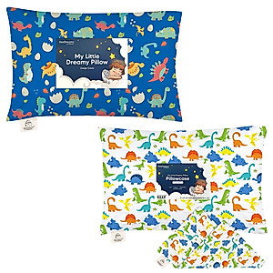 KeaBabies Toddler Pillow with Pillowcase and Toddler Pillowcase for 13X18 Pillow - 13x18 My Little Dreamy Pillow - Organic Toddler Pillow Case for Boy, Kids - Organic Cotton Toddler Pillows