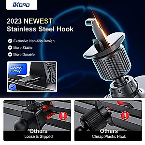 IKOPO Car Vent Phone Mount - Universal Air Vent Holder Clip Sturdiest Shockproof Mobile Cell Phone Mount Handsfree Stand Cradle for iPhone, Samsung, LG and More