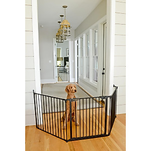 Cardinal Gates EX100 XpandaGate Expandable Baby Gate - Extra Wide Dog Gate - Adjustable Safety Gate for Kids & Pets - 30 to 90 Inches Wide - Black