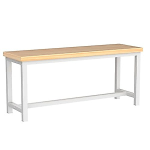 Recaceik Dining Benches, 39 Inch Table Benches, Pair of 2 Benches for Dining Room, Kitchen, Entryway, Bedroom, Industrial Small Bench Kitchen Bench with Metal Legs, Easy to Assemble, Walnut