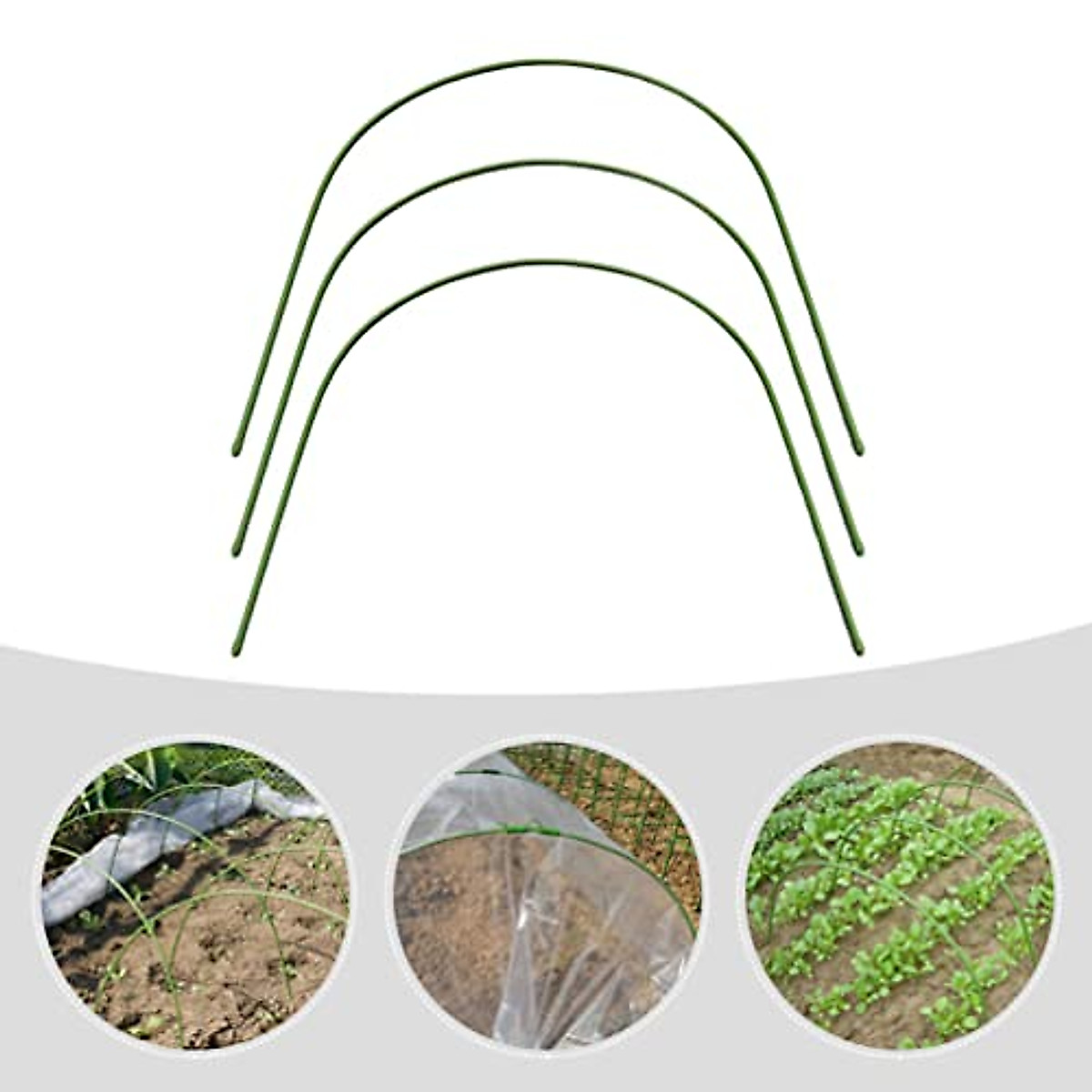 Cabilock Metal Holder 3 Pcs Garden Greenhouse Hoops for Plant Cover Support Gardening Houses Tunnel Support Frame Garden Stakes for Fabric Covers Netting Raised Beds Shelf Plants