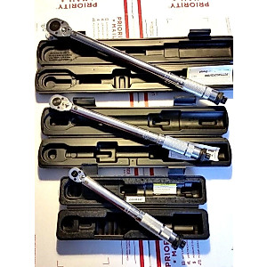Torque Wrench Set of 3 1/4, 3/8, 1/2 Drive Click Type Snap Socket (3)