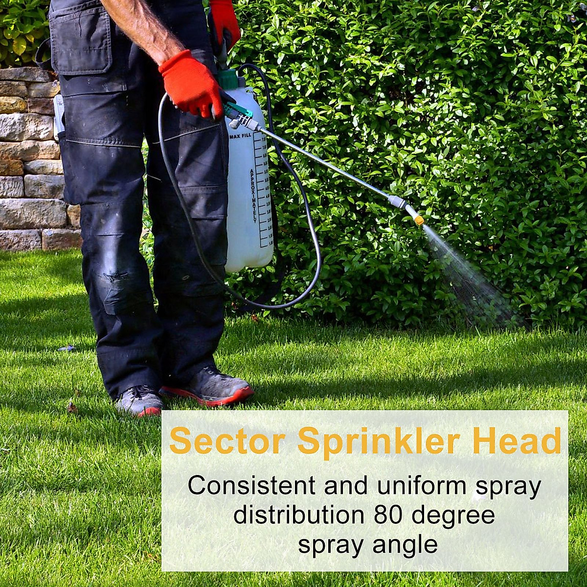 Sydien 20Pcs Plastic 1/4 BSPT Male Thread Flat Fan Sprayer Tip 80 Degrees Nozzles For Cooling, Agricultural Irrigation, Waste Gas Treatment Yellow