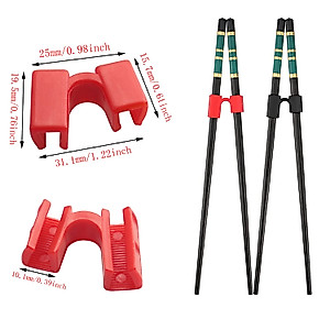 Chopstick Helpers DGBRSM 6pcs Reusable Chopstick Helpers Training Chopsticks Hinges Connector Training Chopsticks for Adults Beginner Trainers, 6 Colors
