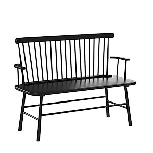 Jerimiah Black Wood Spindleback Bench by Crown Mark