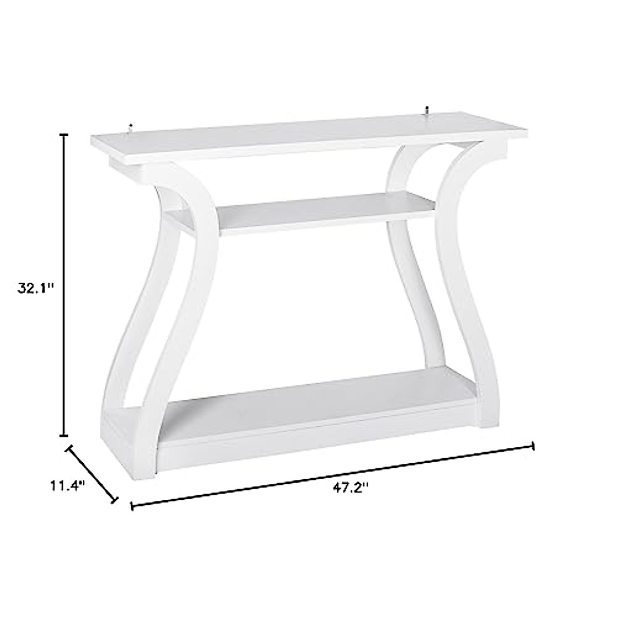ZENY Console Table, Entryway Table with 3 Tier Storage Shelves, Narrow Long Sofa Table for Entryway, Living Room, Hallway, Couch, Foyer, White