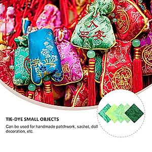 HEALLILY Quilting Fabric 5 Sheets Starry Cotton Fabric Bundle Craft Squares Sheets DIY Artcraft Patchwork Sewing Scrapbooking Quilting (Green) Quilted Fabric