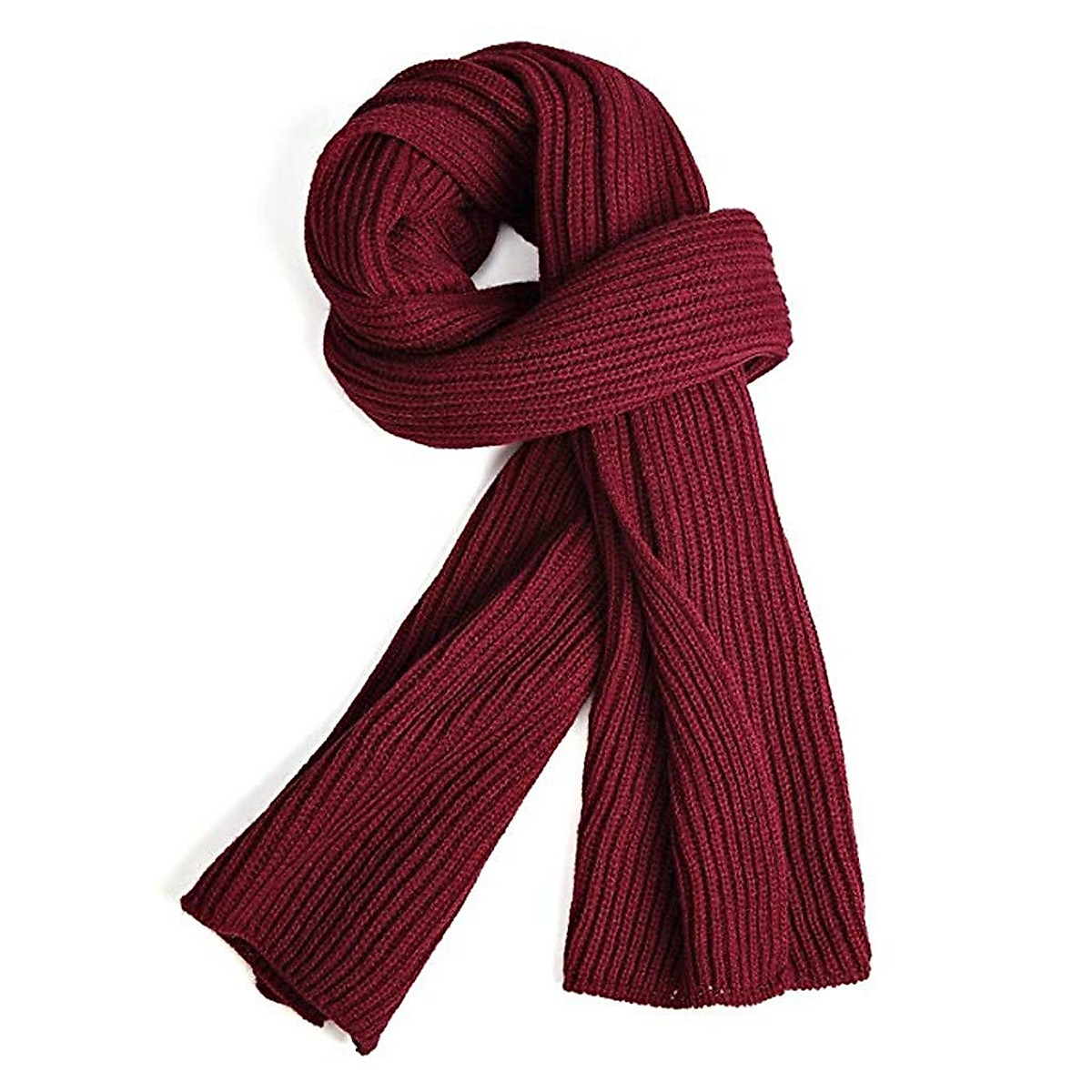 EONPOW Warm Autumn and Winter Scarf, Unisex Pure Color Winter Neck Warm Knitting Yarn Scarf