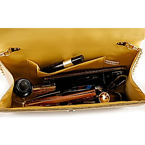 SUCCUNA Women Clutch Purse Evening Bag Gold Crossbody Handbag for Wedding Party
