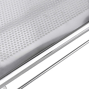 Tangkula Bathroom Shelf, 2 Tier Wall Mounted Bathroom Shelves with Bars, Double Layer Ventilate Racks, Rustproof Chrome Over Toilet Wall Shelf, Bathroom Organizer for Kitchen, Living Room