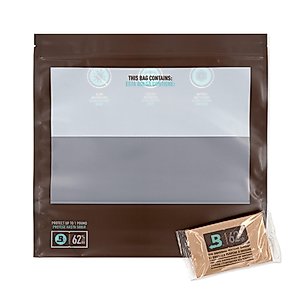 Boveda Fresh Bag – 62% RH Size 67 Included - For Curing & Storing Up to 1 Pound (16 Oz) – 1 Large Zip Lock Storage Bag with 2-Way Humidity Control Pack