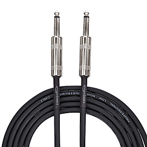 Amazon Basics TS 1/4 Inch Right-Angle Instrument Cable for Electric Guitar, 10 Foot, Black