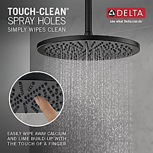 Delta Faucet Single-Spray Raincan Shower Head, Black Shower Head, Rainfall Shower Head, Round Shower Head, Metal Shower Head, 2.5 GPM Flow Rate, Matte Black 52158-BL25