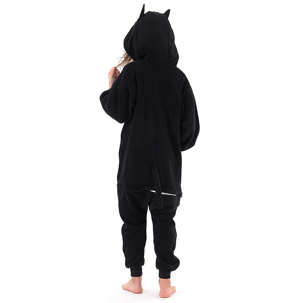 Beauty Shine Kids Onesie Unisex Child Animal Costume Sleepwear Jumpsuit Christmas Halloween Cosplay Pajamas Black Cat