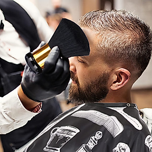 FEBSNOW Waterproof Barber Cape and Neck Duster Brush Hair Cutting Cape with Adjustable Snap Button, 43.3 × 57 Inches Large Salon Cape for Hair Treatment Haircut Dyeing Perm (Printing Style)