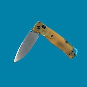 HUAAO EDC Bugout Knife, Axis Lock Knife with 2.9 Inch 440C Steel Blade Ultem Handle, Camping Folding Pocket Knife with Thumb Stud Pocketclip